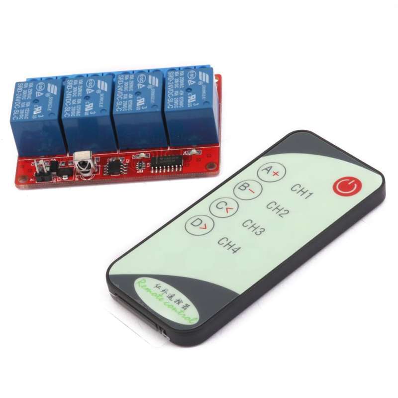 Jual Four Channel 4ch 24v Ir Infrared Remote Switch Relay Module Board ...