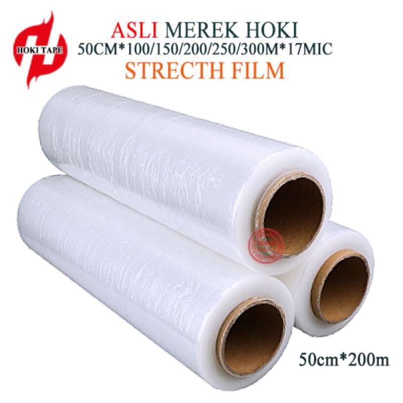 Jual ASLI MEREK HOKI PLASTIK WRAPPING /STRECTH FILM FULL 50cm x 100m x 150m x 200m x 250m x 300m ...