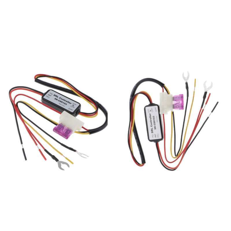 Promo 2x Car LED Daytime Running Light Relay Harness Dimmer 5A Auto DRL Controller Diskon 33% di ...