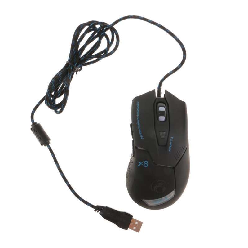 Jual X8 Gaming Mouse USB Wired Computer Mice Ergonomics LED Light for ...