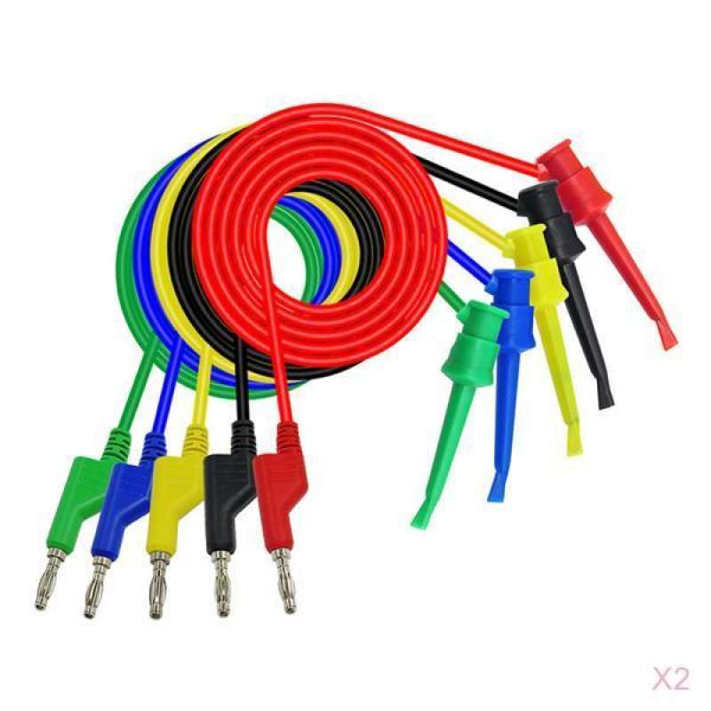 Jual 10pcs Banana Plug To Alligator Clips Test Set Copper Wire 1 Meter ...
