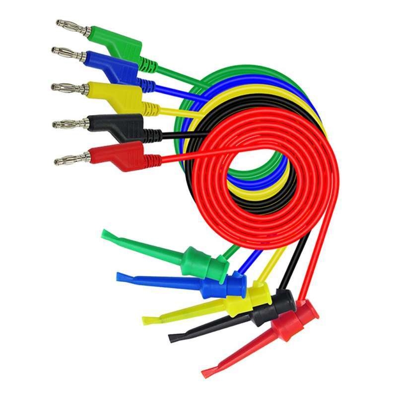 Jual 10pcs Banana Plug To Alligator Clips Test Set Copper Wire 1 Meter ...