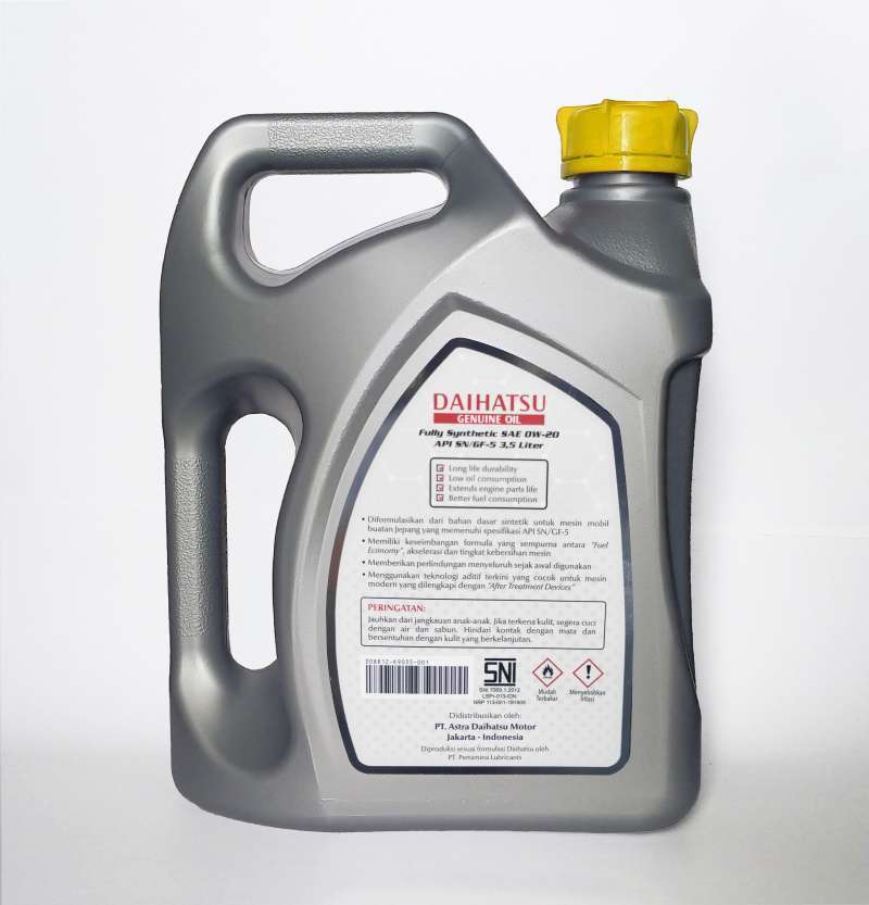 Jual Daihatsu Genuine Oil 0w-20 Api Sn/gf-5 Fully Synthetic 3.5l - Oli ...