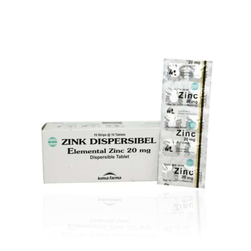 Jual Zink Dispersibel 20 Mg 1 Box (10 Strip / 100 Tablet) Zinc Kimia ...