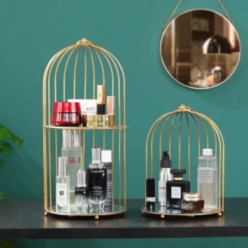 Jual Rak Bentuk Bird Cage / Bird Cage Mirror Gold Tray di Seller Varian ...