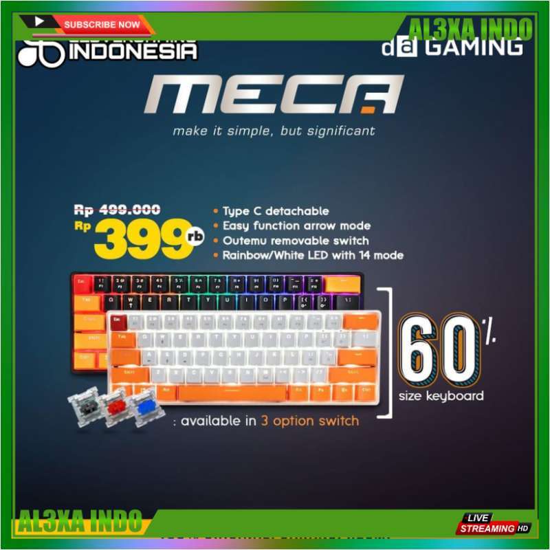 Jual Digital Alliance Meca 6 Rgb-60 Mechanical Gaming Keyboard di ...