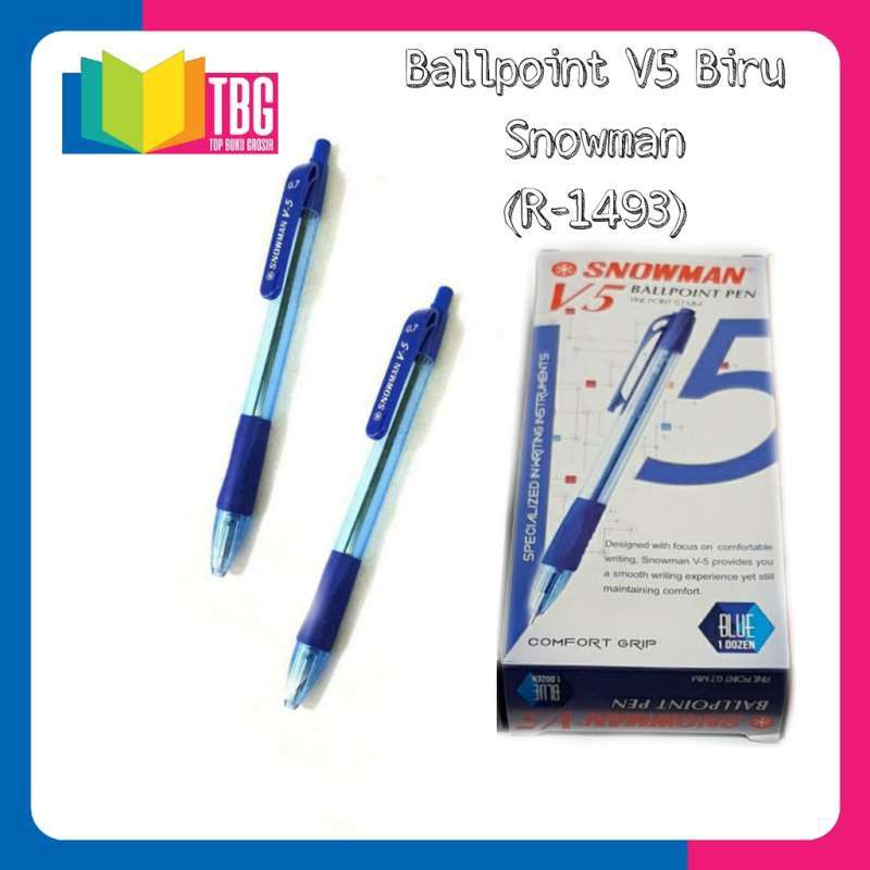 Jual 1 PCS BALLPOINT V5 SNOWMAN/ PULPEN SNOWMAN/ BOLPEN WARNA / PULPEN ...