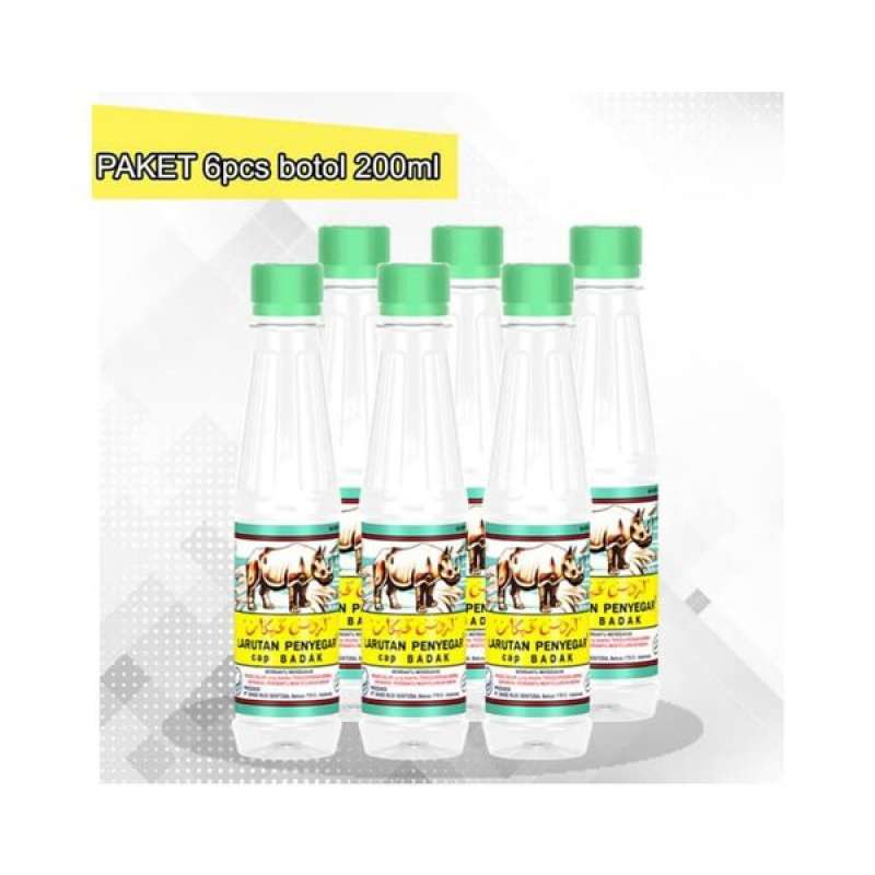 Promo Larutan Penyegar Cap Badak 200 ml Isi 6 Botol/ Larutan Tawar/ Cap Badak Tawar Diskon 49% ...