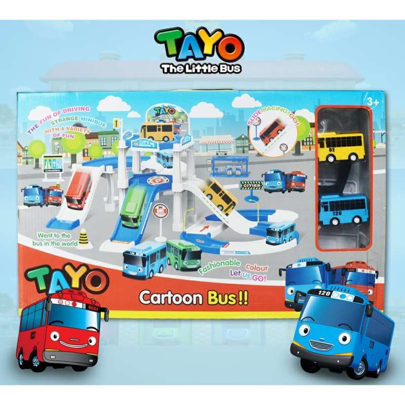 Promo Mainan Tayo Cartoon Bus Track Seluncur Parking - Tayo The Little Bus - Cartoon Bus Tayo ...