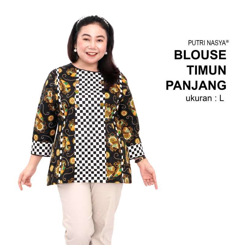 Jual Atasan Batik Blouse Big Size Wanita Lengkap S M L Xl 2l 3l 4l 5l