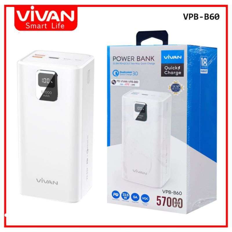 Jual VIVAN Power Bank 57000mAh Power Delivery Quick Charge 3.0 VPB-B60 ...