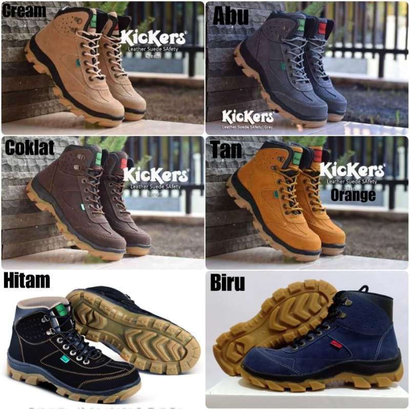 Jual Sepatu safety boot kulit asli Kickers tactical ujung besi 3 warna ...