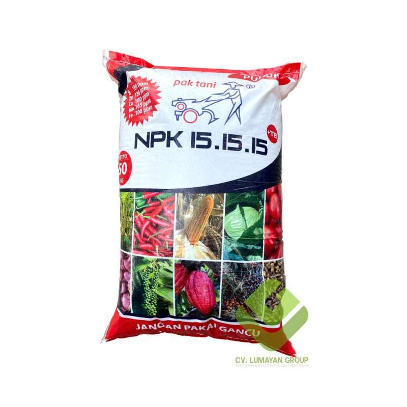 Jual Pupuk Npk 15-15-15 Te Pak Tani 50kg Kemasan Pabrik - Npk Paktani Merah 50 Kg - Npk Cabe ...