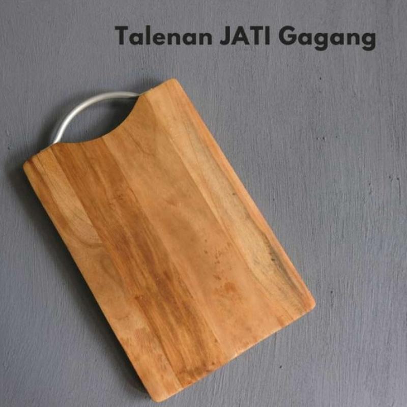 Jual Talenan Kayu Jati Asli Gagang Alumunium Uk. 30Cm X 20Cm di Seller ...
