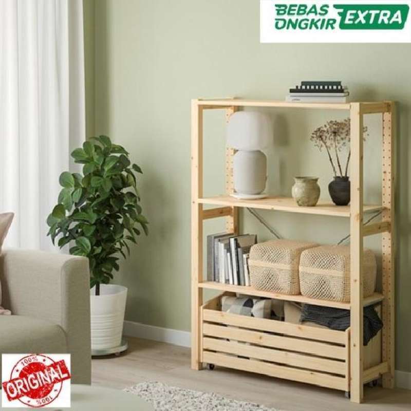 Jual Rak Kayu dg Box Kotak Kayu Penyimpanan Minimalis 89x30x124cm ...