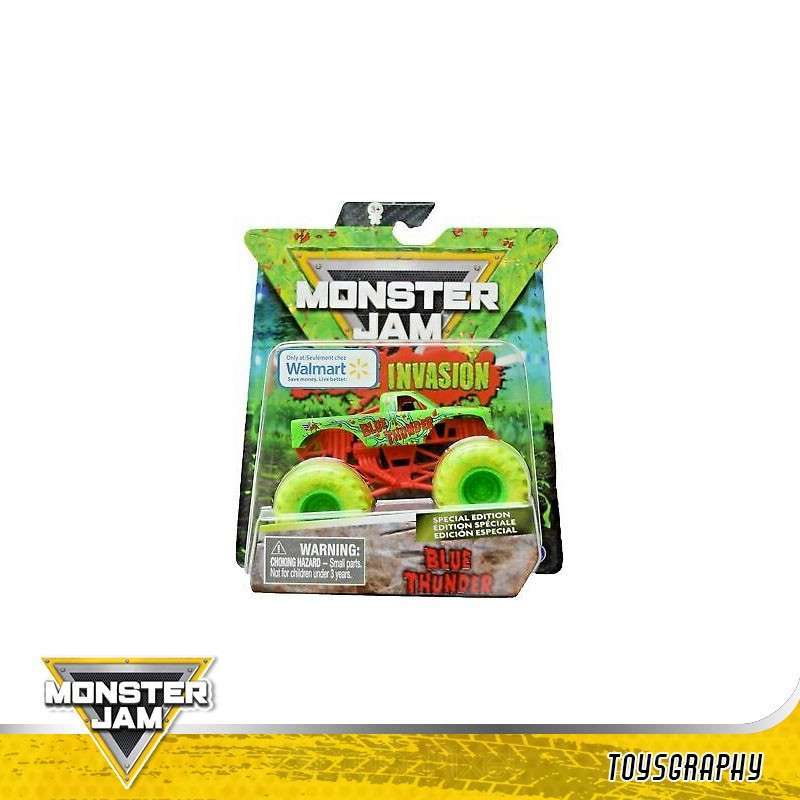 Promo Monster Jam 1/64 Zombie Invasion BLUE THUNDER Trucks Walmart ...
