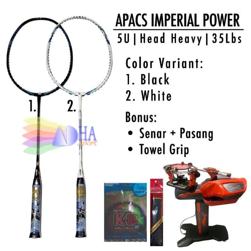 Promo Apacs Imperial Power Original Raket Badminton Adha Sport - Tanpa ...