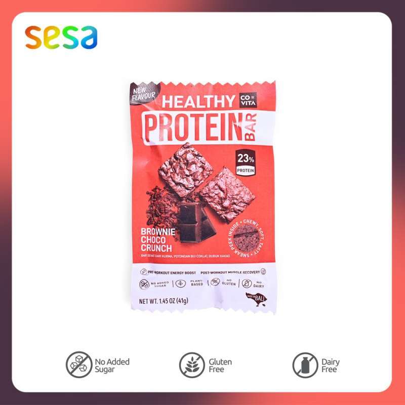 Jual Covita Healthy Protein Bar Brownie Choco Crunch 41 g (Snack Bar ...