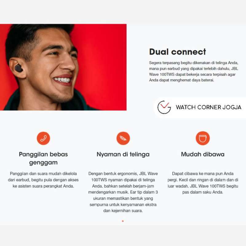 Promo Jbl Wave 100 Tws True Wireless Bluetooth In-ear Earplug Headset ...