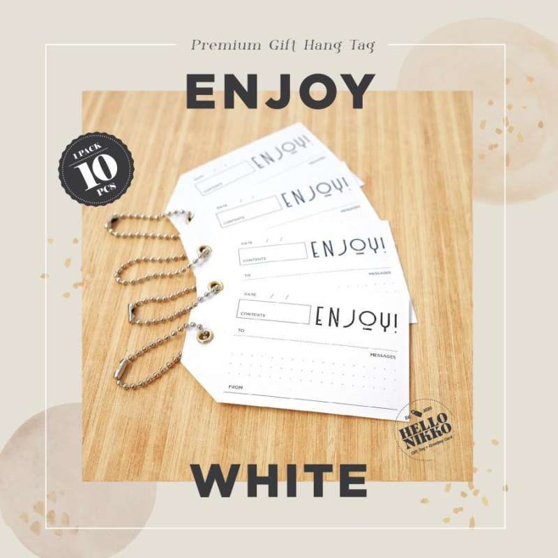 Jual Enjoy White Gift Hang Tag kartu ucapan hampers parcel kardus ...