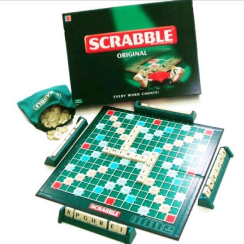 Promo Scrabble Original Mainan Edukatif Huruf Dan Edukasi Scrable Board ...
