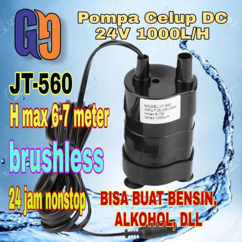 Jual Pompa Air Celup DC 24V JT560 Pompa Bensin Brushless 1000LH 7M di ...
