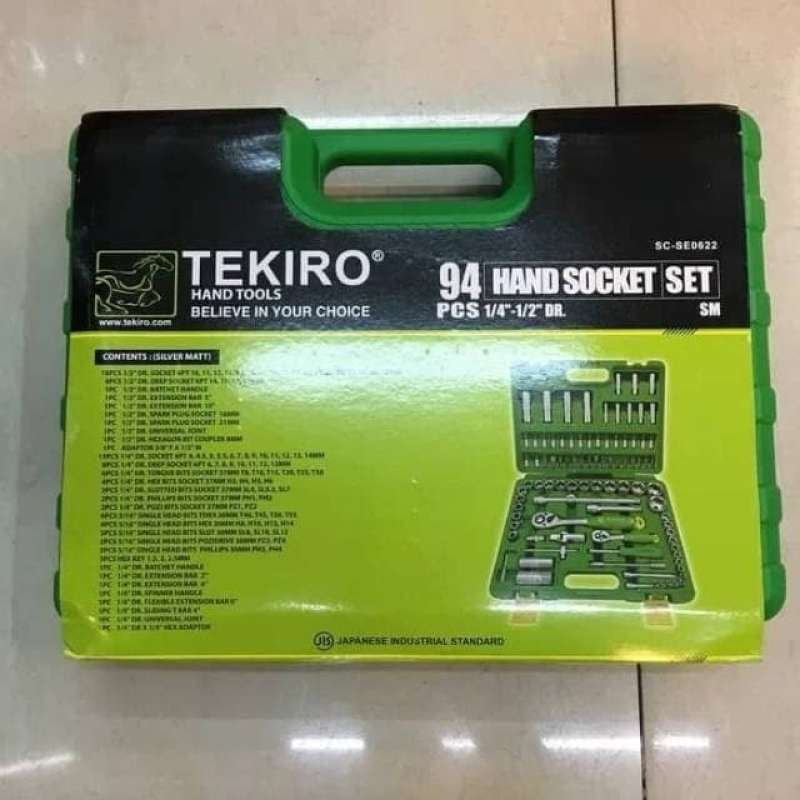 Jual Hand Socket Set 94 Pcs (1/4 - 1/2) Tekiro 6 PT / Kunci Sok Set di ...