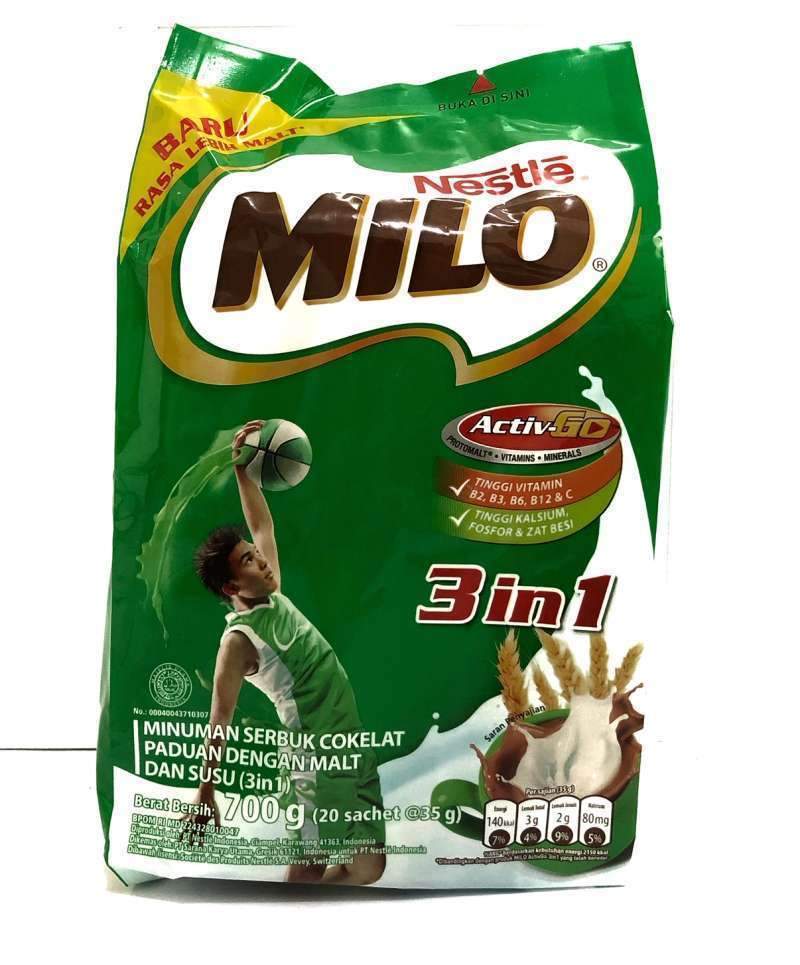 Jual Milo 3 in 1 700 gram 20 sachet@35 gram Milo Active Go 3 in 1 di ...