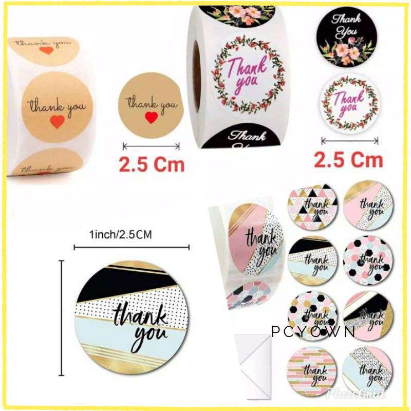 Jual ISI 10 buah StikerBACA DESKRIPSI Label Thank you stiker Kraft ...