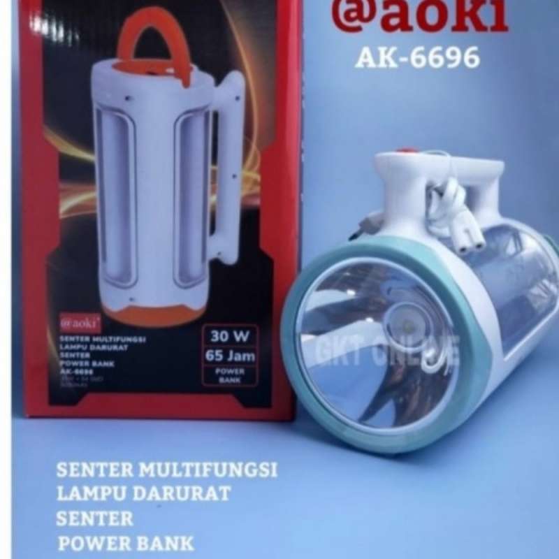 Jual Senter New Produk Aoki Ak-6696 30watt +power Bank Senter Multi ...
