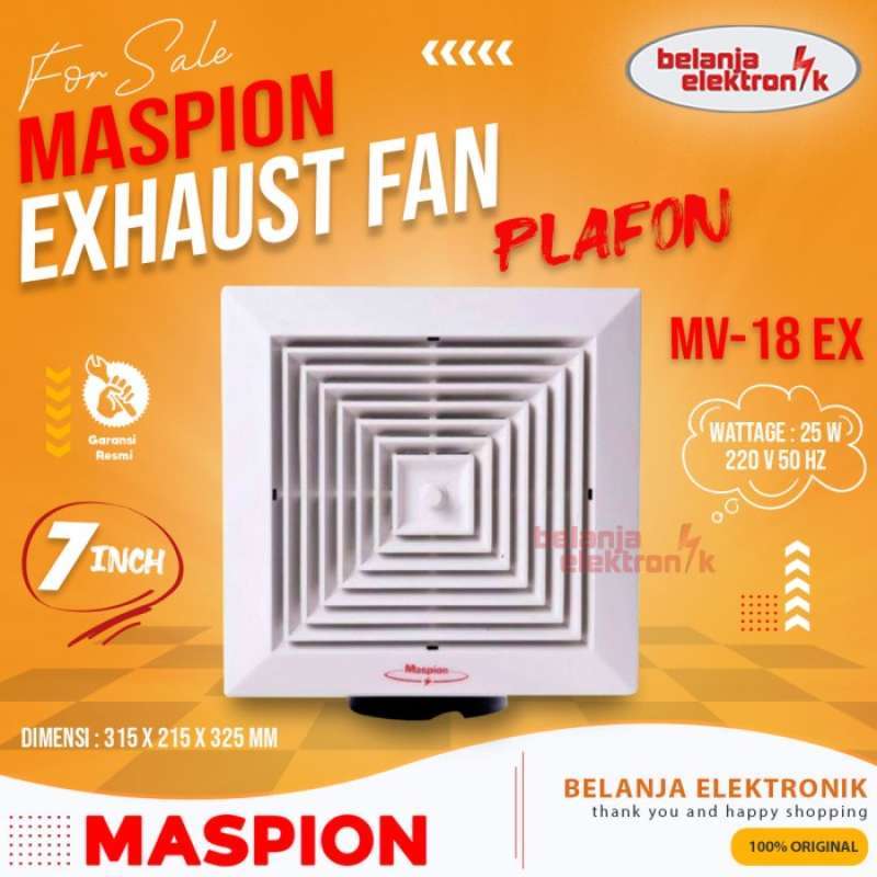 Jual Maspion Ceiling Exhaust Fan Plafon Mv-18 Ex 7 Inch di Seller Halers - Kapuk, Kota Jakarta ...