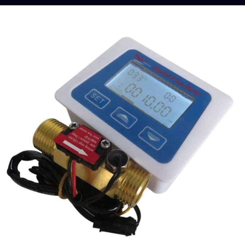 Promo Digital Flow Meter Control Display With Water Sensor 1/2 inch LCD ...