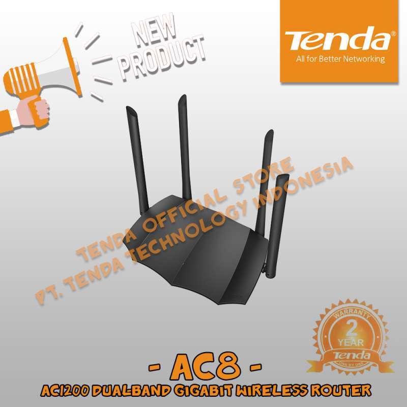 Jual Tenda AC8 -- AC1200 Dual-band Gigabit Wireless Router di Seller Tenda Indonesia - Ruko ...