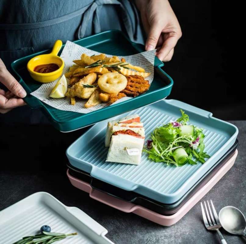 Promo Piring Keramik Persegi / Grill Plate Square - JILL-044 Diskon 14% ...