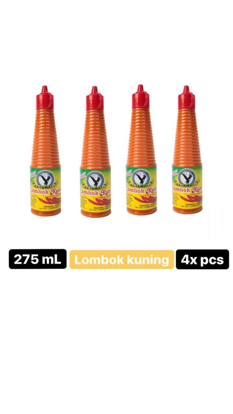 Jual Saos Sambal Lombok Kuning 275 mL ( Sumber Jaya ) Rajawali - 4 Pcs ...