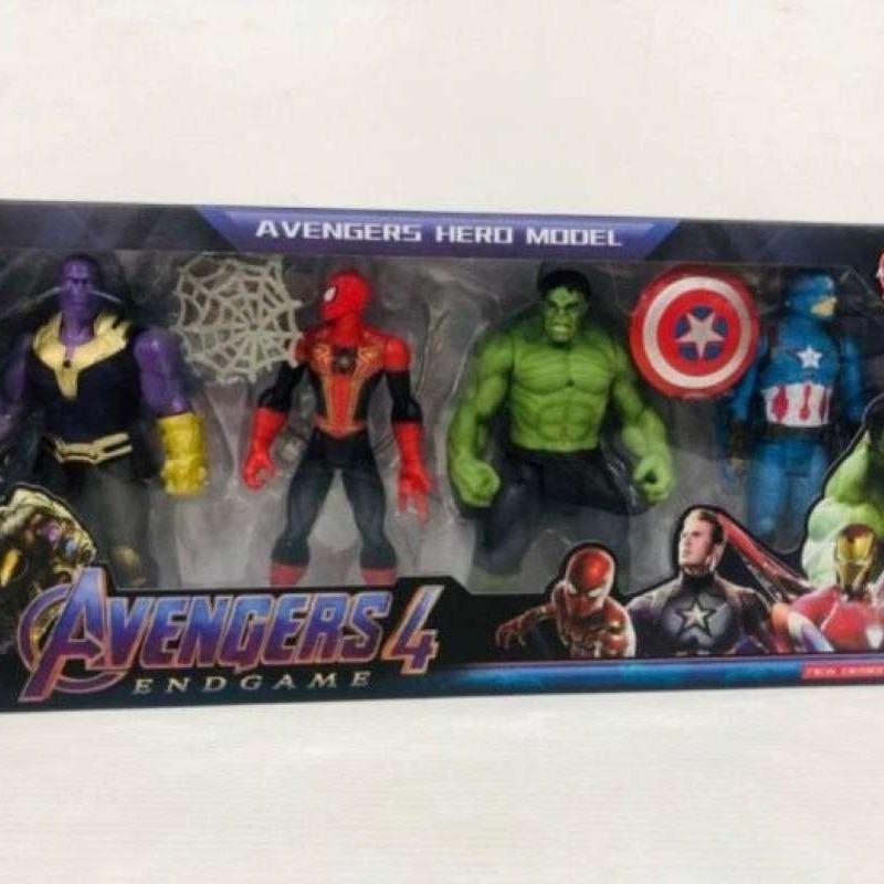 Jual MAINAN ROBOT AVENGERS ISI 4 T15CM THANOS SPIDERMAN HULK CAPTAIN di ...