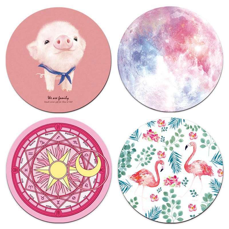Jual Mouse Pad Bentuk Bulat Desain Seni Kartun 20 Gaya Untuk Kantor ...