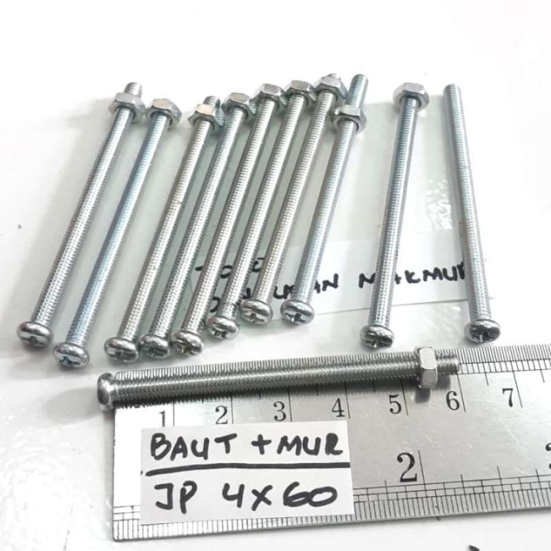 Jual Baut M4X60 + Mur Baut Jp4X60 Kepala Obeng 100Pcs - Multicolor di ... Jual Baut M4X60 + Mur Baut Jp4X60 Kepala Obeng 100Pcs - Multicolor di ...