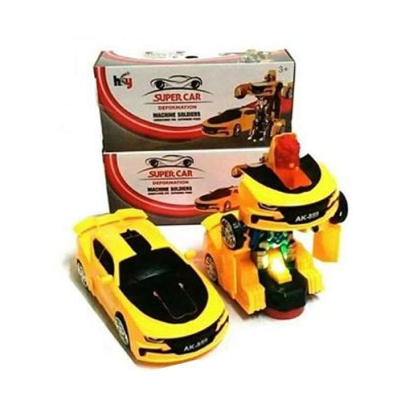 Jual MAINAN SUPER CAR DEFORMATION MOBIL JADI ROBOT SEDAN KUNING NO.S ...