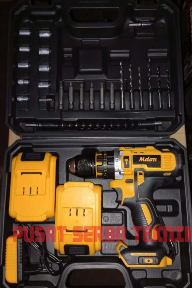Promo Mesin Bor Mdon 18Ts Cordless Drill Impact Drill 18V Baterai Besi ...