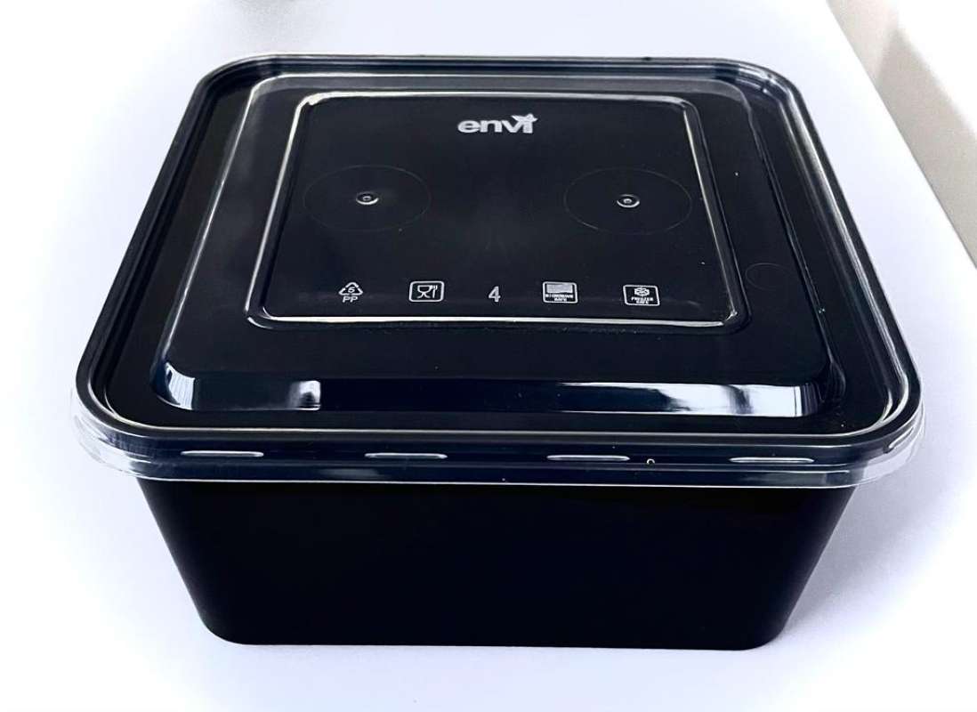 Jual THINWALL HITAM 1500 ML SQUARE + TUTUP CLEAR MEREK ENVI PREMIUM ...