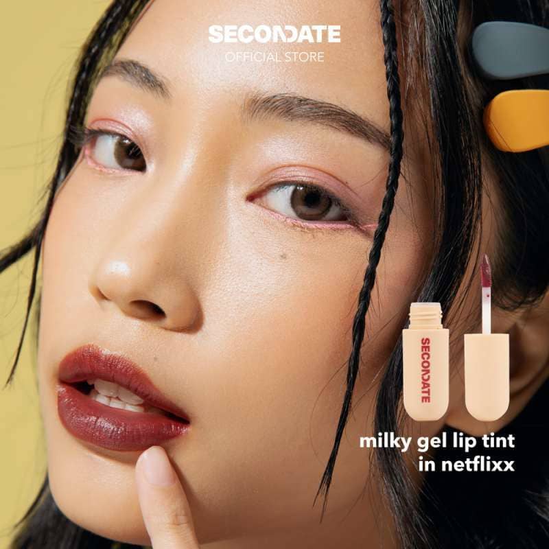 Review SECONDATE Milky Gel Lip Tint Netflixx
