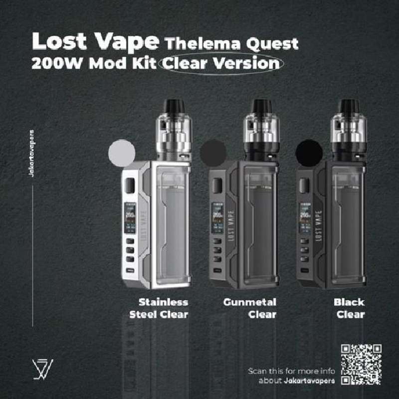 Jual lost vape thelema quest 200w (mod only) transparan / clear mod di ...
