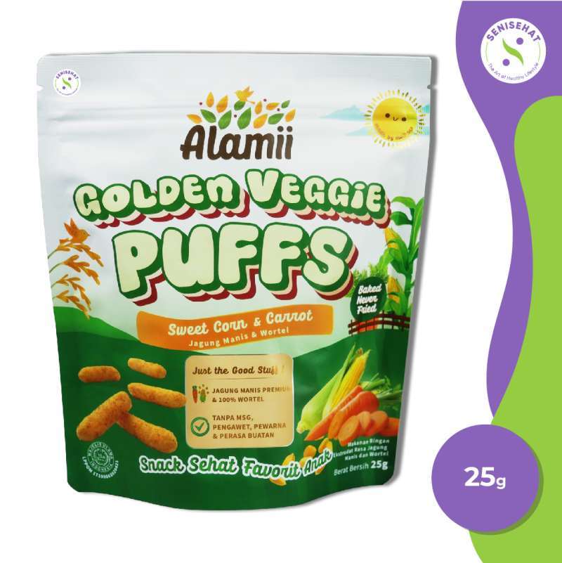 Jual Alamii Golden Veggie Puffs 25gr/Snack Puffs/Snack Anak dan Bayi ...