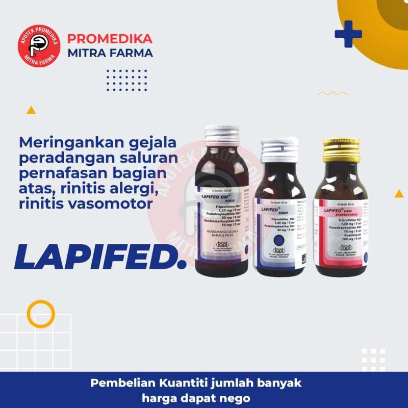 Jual Lapifed 60 ml Syrup/Botol / Obat Batuk Pilek - Expektorant 60 Ml ...