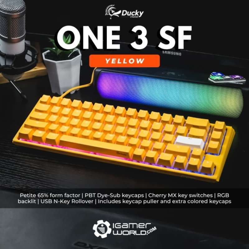 Promo Ducky One 3 Sf Yellow Ducky Hotswap Rgb Mechanical Gaming ...