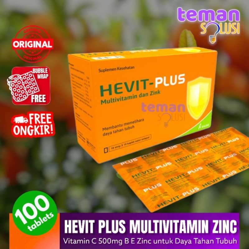 Jual OEM HEVIT PLUS 1 BOX 10 STRIP MULTIVITAMIN ZINK B1 B6 B12 E ...
