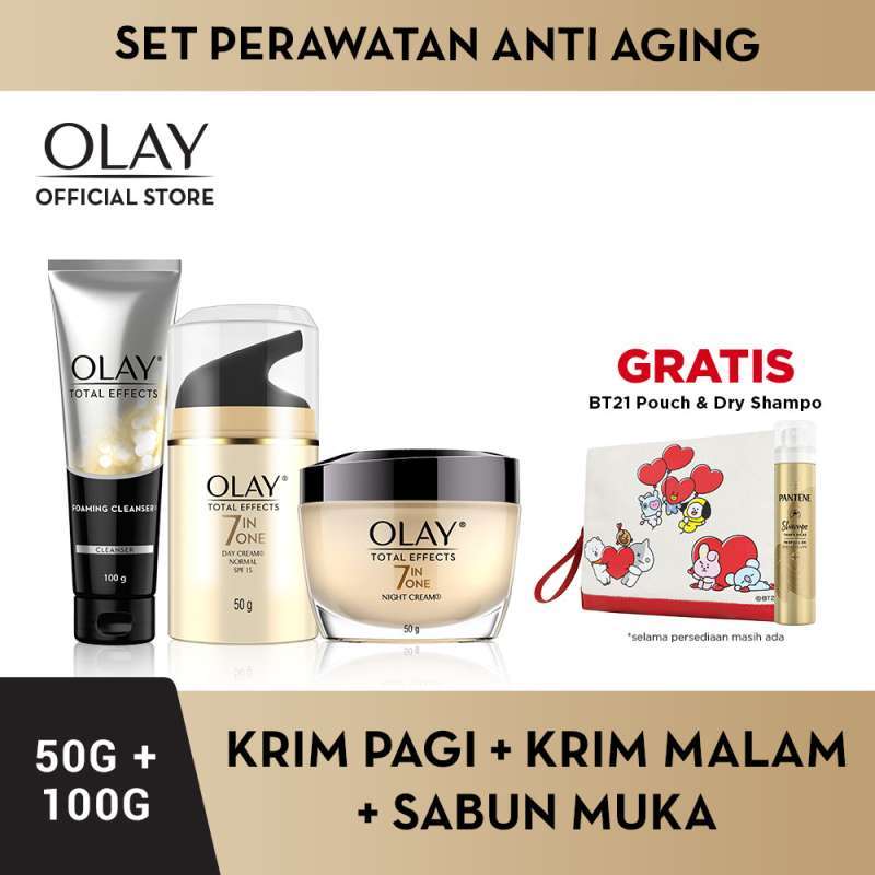 Jual Olay Set Pelembab dan Serum Wajah Total Effects Perawatan Anti ...