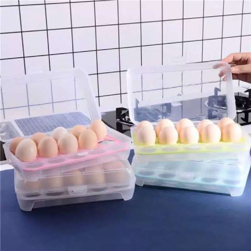 Promo tempat telur sekat 15 biji/ egg storage/ tempat kotak telur ...