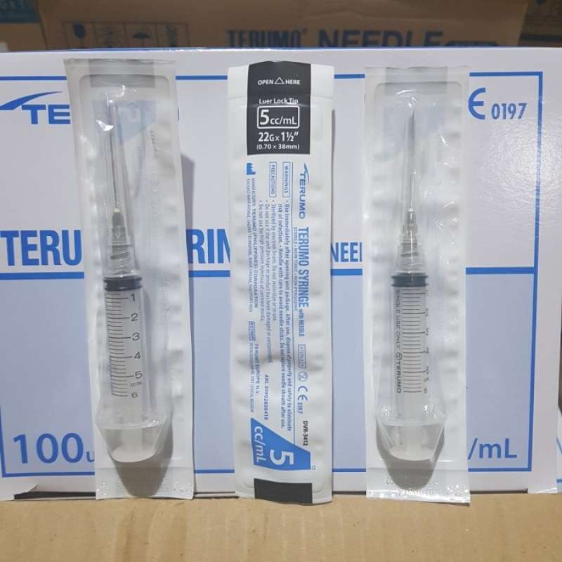 Jual Syringe 5cc/ml Terumo With Needle 22g / Spuit Terumo 5ml 1 Box Isi 100 Pcs Di Seller Arga ...
